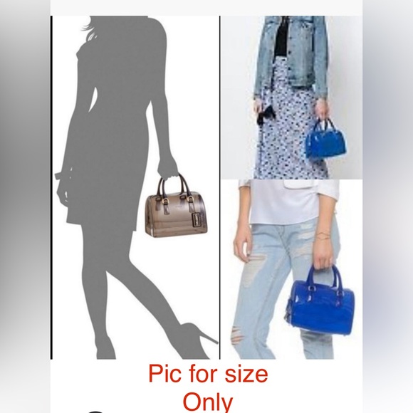 Furla | Bags | Nwt Furla Blue Glossy Rubber Mini Candy Satchel | Poshmark